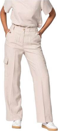 Kocca Femme, Pantalons, Beige, Taille: 40 FR Button up relaxed fit trousers