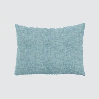MYCS Coussin Bleu Glacier - 48x65 cm - Housse en Laine chin&eacute;e. Coussin de canap&eacute; moelleux