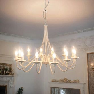 Licht-Erlebnisse Licht-erlebnisse - Lustre blanc Grand &Oslash;85cm Salon Rustique