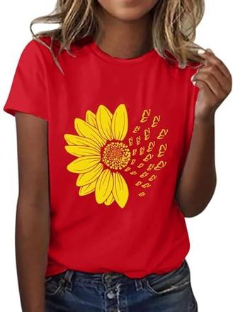 Generic Tee Shirt Femme Grande Taille D&eacute;t&eacute; Manche Courtes Basiques Haut T Shirt Et&eacute; D&eacute;contract&eacute; L&acirc;che Top &Agrave; La Mode &Agrave; Manches Courtes Chemise Chic Et &Eacute;l&eacute;gant 