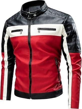 Generic Veste de moto aviateur pour homme - Imperm&eacute;able - Coupe-vent - Avec protections - Avec poches &agrave; fermeture &eacute;clair - Coupe ajust&eacute;e - Veste dext&eacute;rieur, r