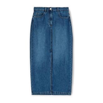 Motivi Femme, Jupes, Bleu, Taille: 34 FR Jupe mi-longue en denim