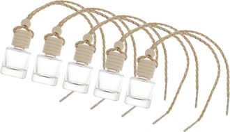 SOLUSTRE 5stücke Auto-diffusorflasche Hängend Fürs Auto Auto-lufterfrischer-diffusor Leer Hängende Auto-parfümflasche Kleine Auto-parfümflaschen-anhänger Mit Ä