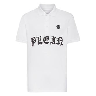 Philipp Plein Homme, Tops, Blanc, Taille: 3XL Polo Gothic Plein