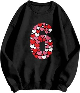 Generic Sweat-shirt unisexe pour couple assorti avec motif damour d&eacute;contract&eacute; &agrave; manches longues et col rond pour femme confortable &agrave; manches longues tuniques 