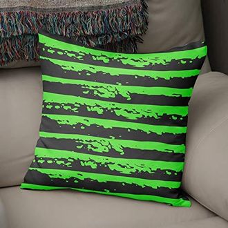 Bonamaison Le Jardin du Lin Kissen Zierkissenbezug Kissenbezug, Neongrün & Rauch Dekoration, Für Zuhause Autos Büro Sofa Wohnzimmer Couch Schlafzimmer Dekor, 50x