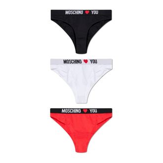 Moschino Dreierpack Logo Slips - - Underwear - Damen - Mehrfarbig - 2XL