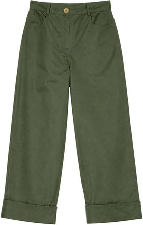 Twinset Femme, Pantalons, Vert, Taille: 38 FR Wide Pantalons