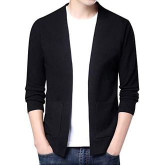 Generic Rrongwn Cardigan fin en tricot de coton pour homme - Cardigan d&eacute;contract&eacute; - Sport - Automne - Hiver - Veste dhiver - Tricot fin - D&eacute;contract&eacute; - Pull l