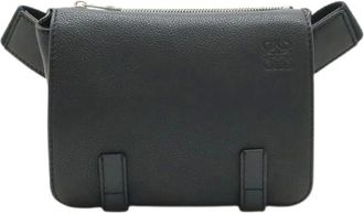 Loewe Pre-owned Anagram Military Leather Bum Bag - Femme - Pre-owned - Noir - Taille: ONE Size