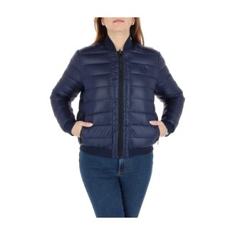 Love Moschino Blaue Stepp-Bomberjacke mit Druck - - Jackets - Damen - Blau - XL