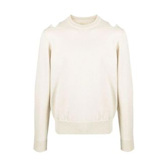 Jil Sander Woll-Sweatshirt mit Cut-Outs - - Knitwear - Herren - Beige - M