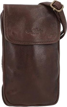 Gusti Sac Estera à bandoulière pour téléphone portable Vintage Marron Cuir