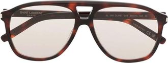 Saint Laurent Pilot Frame Tortoiseshell Sunglasses