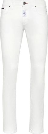 Philipp Plein Homme, Jeans, Blanc, Taille: W40 Denim Pantalons Super Fit
