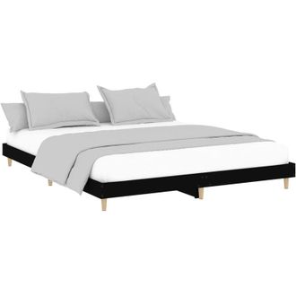 vidaXL Cadre de lit sans matelas noir 180x200 cm bois ding&eacute;nierie Vidaxl