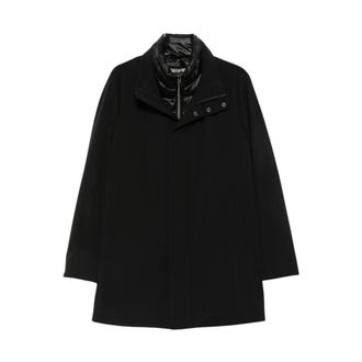 Montecore Mantel mit hohem Kragen und geradem Saum - - Coats - Herren - Schwarzk - XL