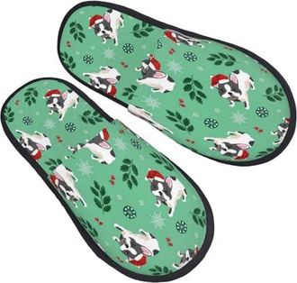 Generic Pantoufle Bouledogue Fran&ccedil;ais De No&euml;l Slippers Maison Chauds Chausson Pour Homme Int&eacute;rieur Unisex M