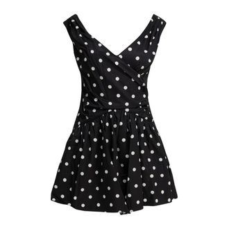 Self Portrait Polka Dot Fit and Flare Dress - - Dresses - Damen - Schwarzk - XS