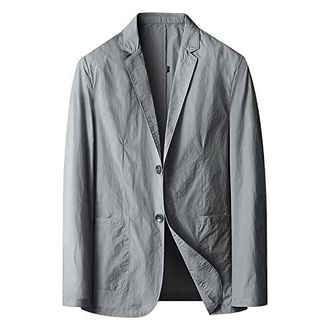 Generic Veste blazer l&eacute;g&egrave;re pour homme, veste de costume d&eacute;t&eacute; d&eacute;contract&eacute;e, manteau de sport en coton respirant, veste de voyage infroissable pour homme, blaz