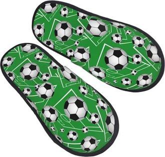 Generic Slippers Ballons De Football Mignons Verts R&eacute;utilisables Fourrure Pantoufles Portative Chausson Hotel Pour Camping Voyage H&ocirc;tel L