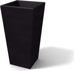 KLORIS Moderne Vase, quadratisch, innen und außen, 32 x 32 cm, Modell: EGIZIO Höhe 55 cm, Schwarz Graphit, mit großem Fassungsvermögen