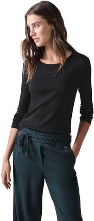 Cecil T-Shirt &agrave; col Rond pour Femme, Noir, XS