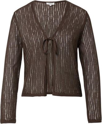 s.Oliver Cardigan Strickjacke Luftiger Cardigan aus Leinenmix mit Ajourmuster