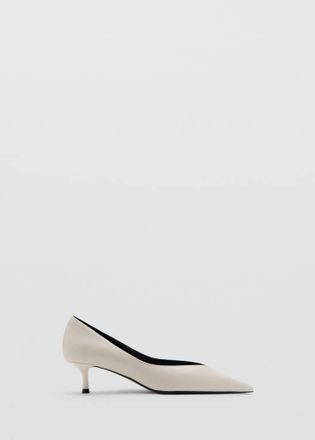 Mango Chaussures &agrave; talon kitten bout pointu &eacute;cru - Femme - 35 - MANGO