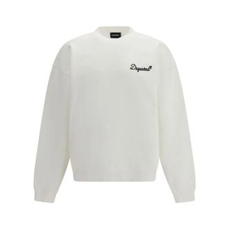 Dsquared2 Baumwoll-Sweatshirt mit geripptem Rundhalsausschnitt - - Sweatshirts & Hoodies - Herren - Wei&szlig; - L