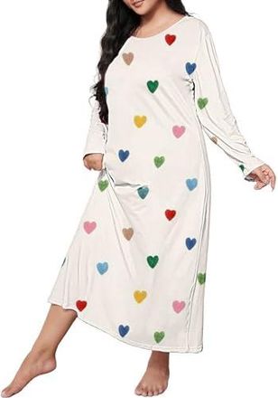 Generic T-shirts &agrave; manches longues pour femme &agrave; porter comme v&ecirc;tements de nuit - Robes de maison pour femmes &acirc;g&eacute;es - Chemises de nuit grande taille - Chemise 