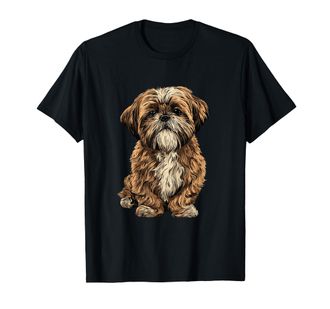 Whyitsme Design Roter Shih Tzu Hund Illustration T-Shirt