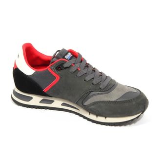 Blauer Graue Leder/Stoff Schuhe - - Shoes - Herren - Grau - 40 EU