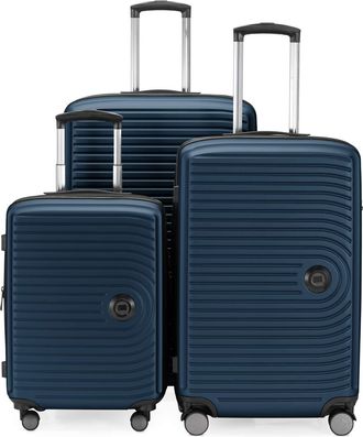 HAUPTSTADTKOFFER Mitte - 3er Koffer-Set Trolley-Set Rollkoffer Reisekoffer Erweiterbar, TSA, (S, M & L), Dunkelblau