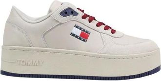 Tommy Jeans Femme, Chaussures, Beige, Taille: 41 EU Baskets Plateformes en Cuir