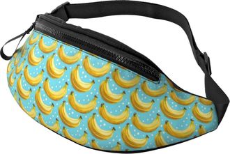 Generic Umh&auml;ngetaschen Multifunktionale Taillentasche Niedlicher Bananendruck Verstellbarer Sporttasche F&uuml;r Radfahren Joggen Fitness 14X35Cm