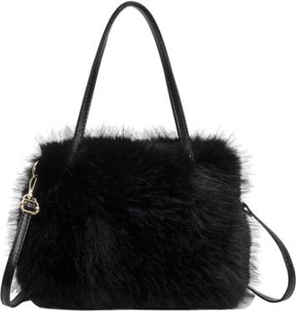 Generic Sac &agrave; bandouli&egrave;re noir pour femme avec sangle de poche pour un usage quotidien, sac de style automne hiver, Noir, 24 x 18x 10 cm
