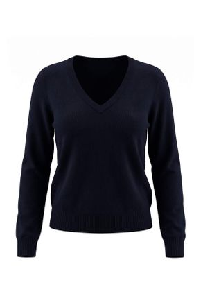 Trendyol Damen Pullover, lang, regular fit, einfarbig, glattstrick - Marineblau/Blau