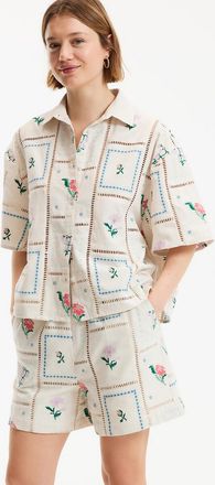 La Redoute Collections Chemise Manches Courtes Brod&eacute;e Et Ajour&eacute;e