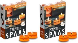 Spaas 24 Duftenden Clearlights, Teelichter mit durchsichtigem Halter, &plusmn; 4,5 Stunden - Sparkling Times, Ingwer-orange (Packung mit 2)