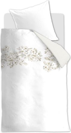 Riviera Maison Rivièra Maison Bettwäsche-Garnitur Plumeria Farbe Natural Größe 135x200+80x80cm Blumen Flowers Baumwolle