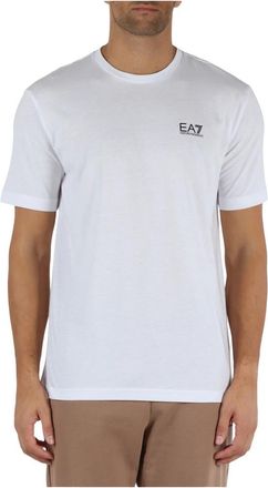 Emporio Armani Emporio Armani Ea7, Homme, Tops, Blanc, Taille: 3XL T-shirt en Coton avec Logo Imprim&eacute;