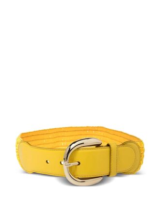 Dolce & Gabbana ceinture en paille tressée - Jaune