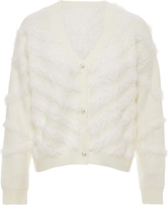 Mymo Strickjacke Frauen weiss