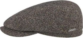 Stetson Casquette Belfast Herringbone Homme - Made in The EU Casquettes Gavroche Bonnet pour avec Visiere, Doublure, Doublure Automne-Hiver - 55 cm Marron Fon