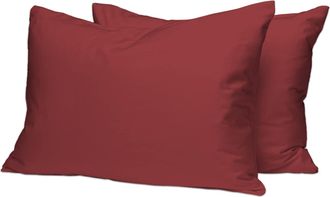 Pizuna Luxuri&ouml;ser Soft-Satin 2er Pack Kissenbezug 70 x 90 cm Ziegelrot, 400 Fadenzahl Baumwolle Kissenbez&uuml;ge, 100% Langstapel Baumwolle Nur Kissenbezug (Zieg