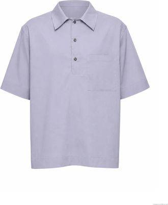 Hev&ograve; Homme, Tops, Bleu, Taille: L Short-Sleeve Overshirt