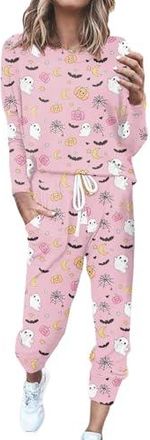 Generico Pyjama 2 pi&egrave;ces &agrave; manches longues doux pour femme, Ros&eacute; clair, 4XL