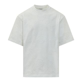 Casablanca Homme, Tops, Blanc, Taille: M T-shirt oversize &agrave; monogramme appliqu&eacute;