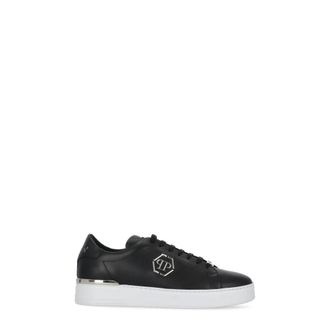 Philipp Plein Homme, Chaussures, Noir, Taille: 41 EU Hexagon Low-Top Leather Baskets